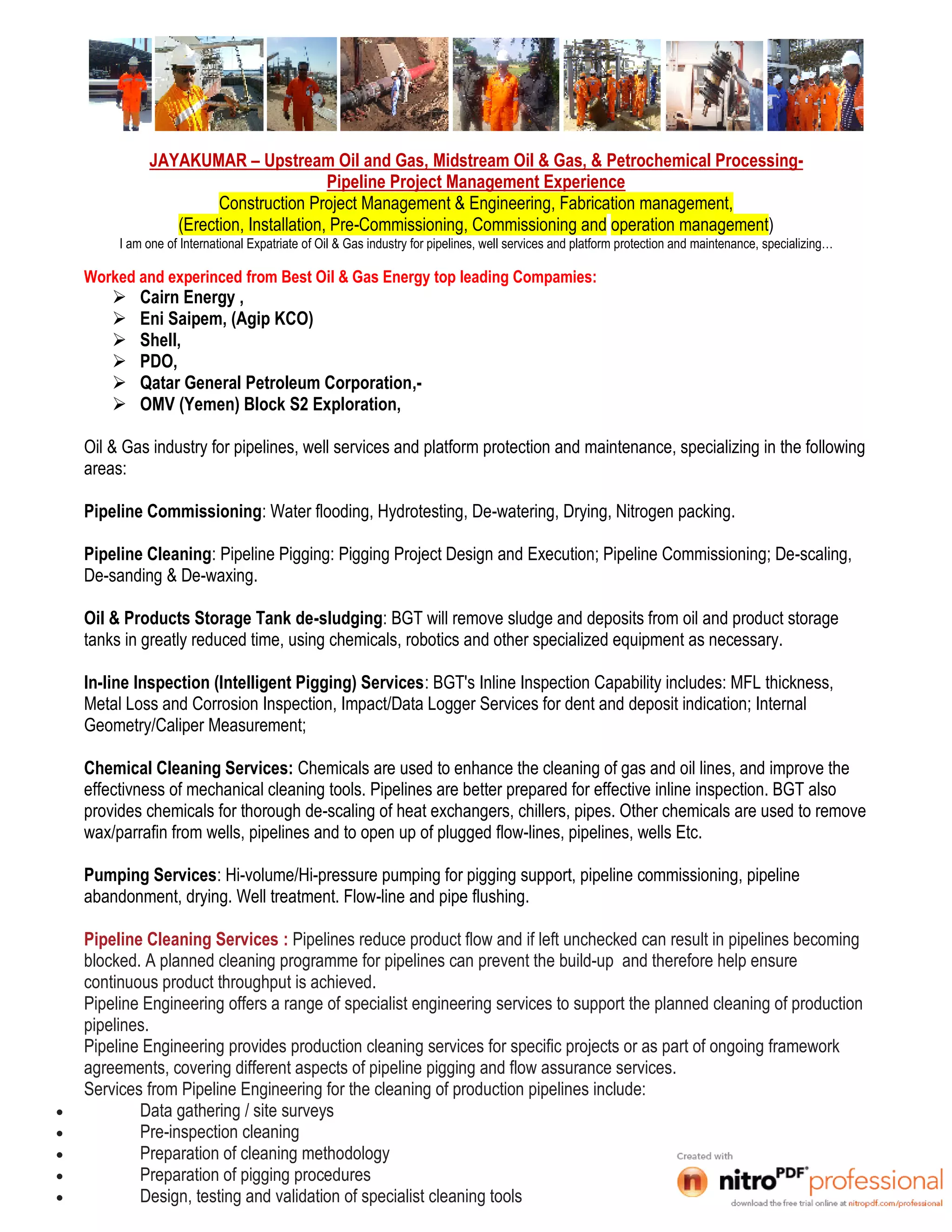 27 YrsExp-EPC-Industry for Pipelines Exp.Doc