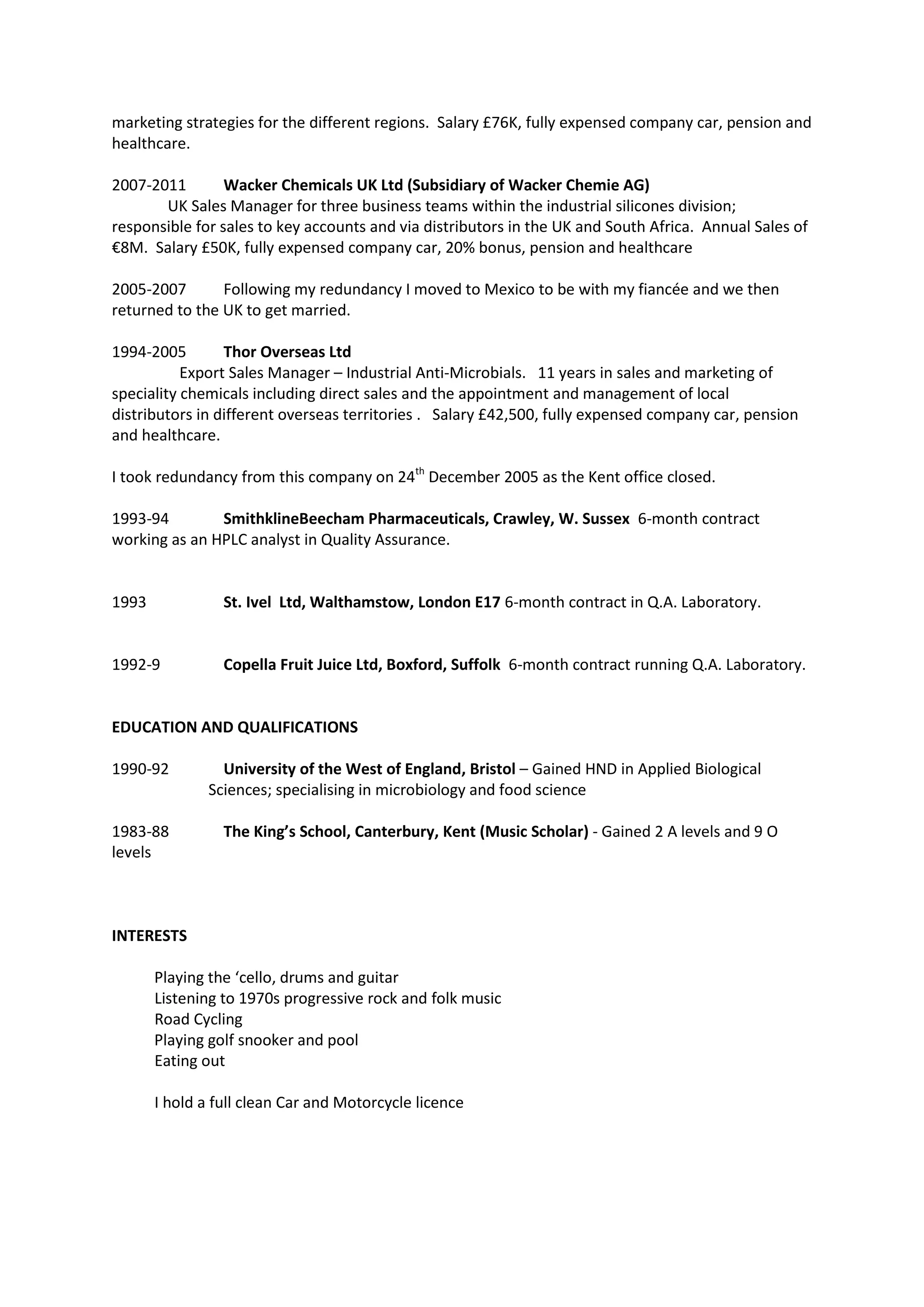 Curriculum Vitae for Matt Forbes 2015 | PDF