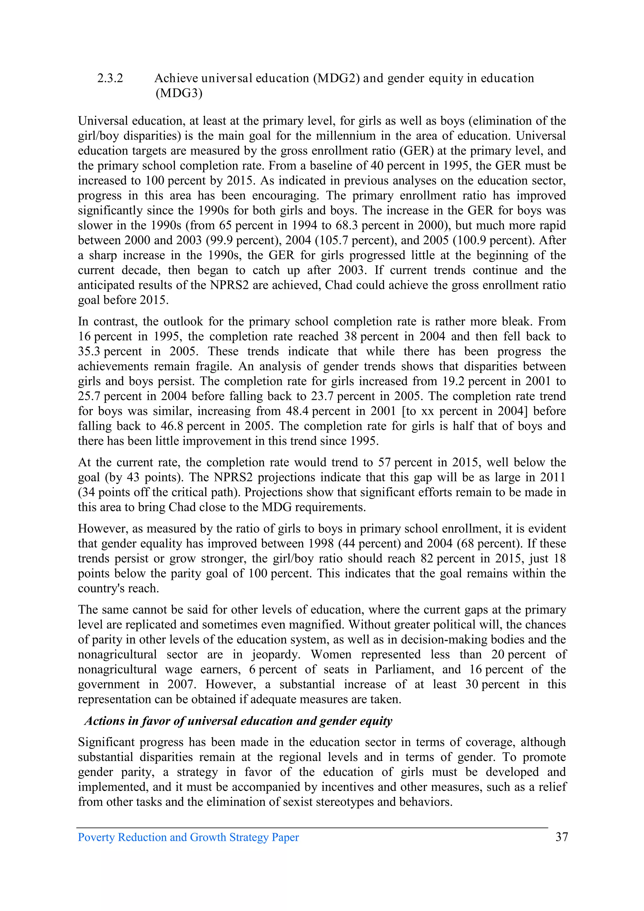 Chad Poverty Reduction Strategy Paper - 2010 | PDF | Non-Profit ...