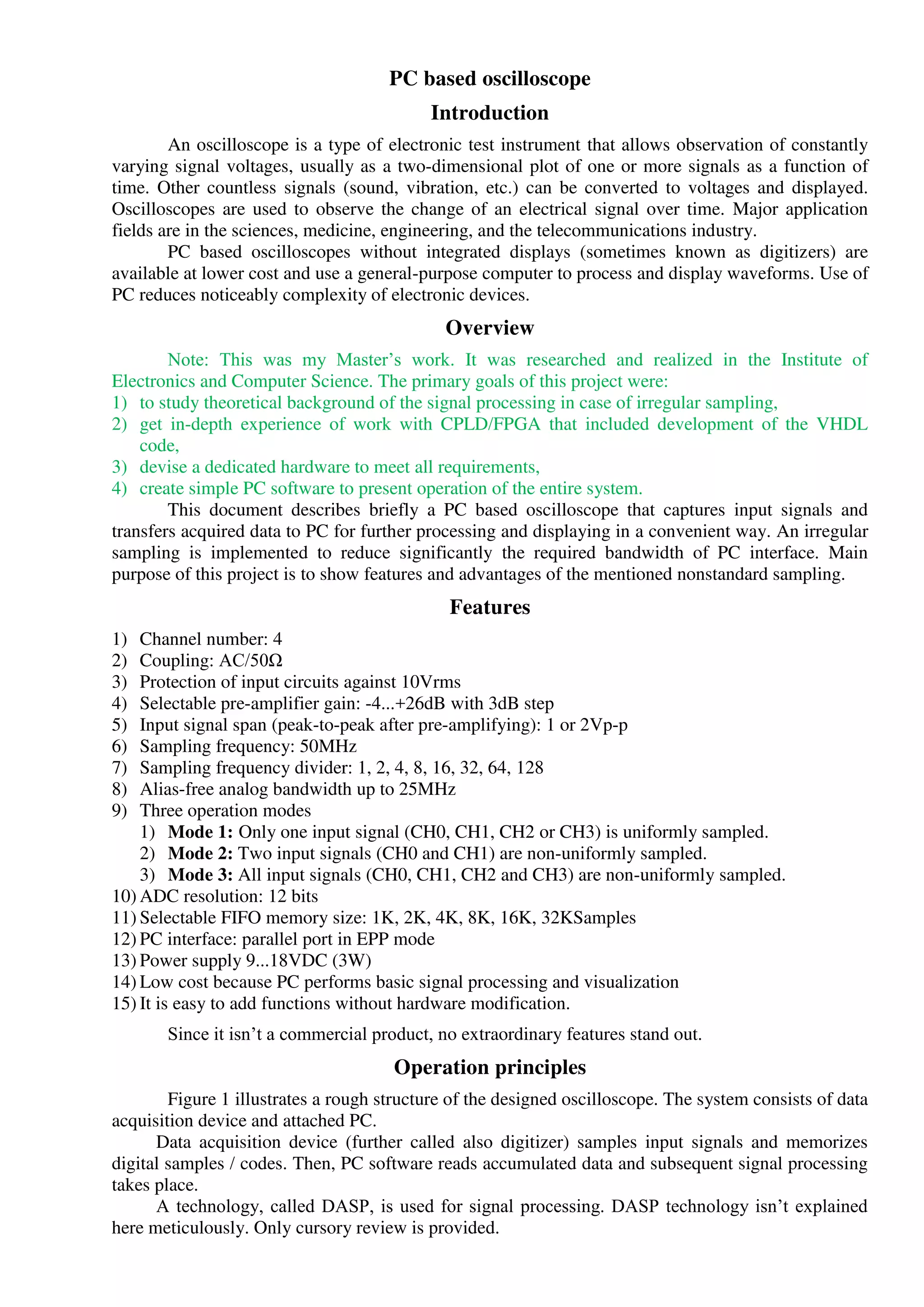 PC based oscilloscope | PDF