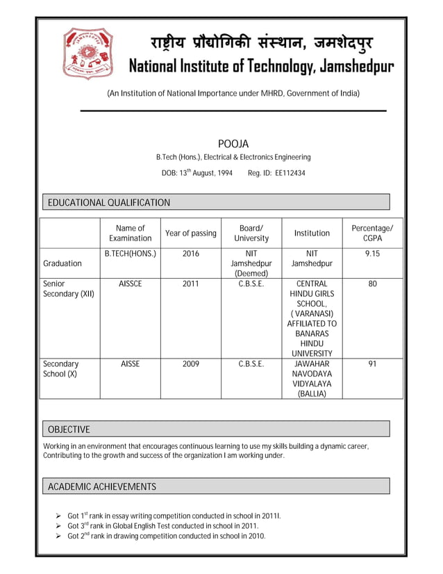 POOJA RESUMe edited | PDF