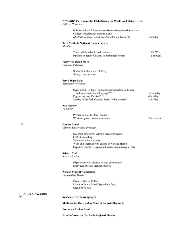 Samuel's Resume (HS) | DOC
