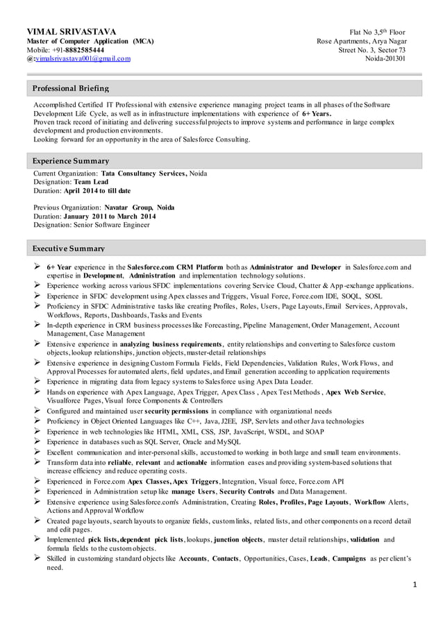 CV_Vimal Srivastava | DOCX | Computer Software and Applications | Computing