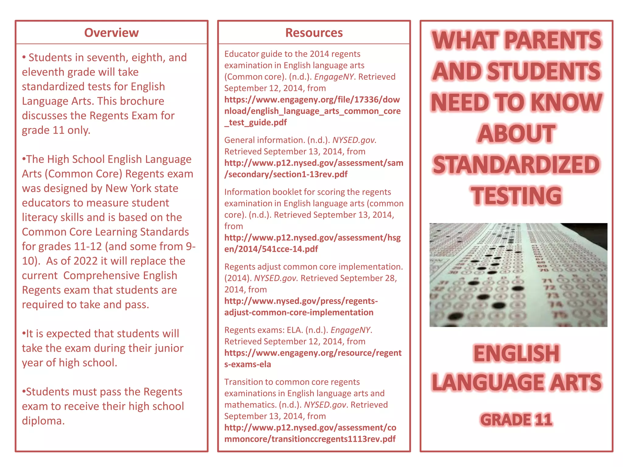 grade 11 standardized test brochure | PDF