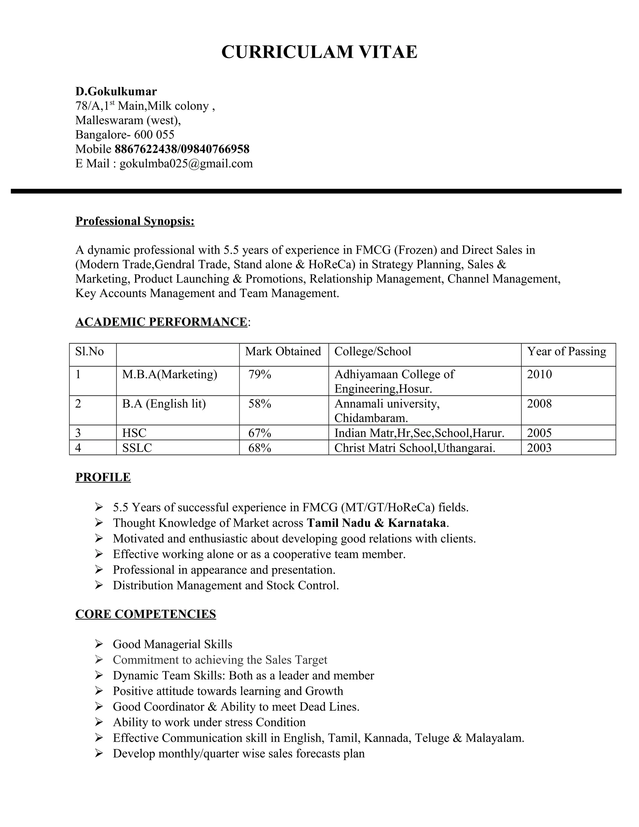 D.Gokulkumar-Resume | DOC
