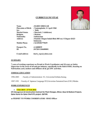 CV.HARIS SIREGAR | PDF