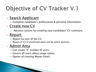 CV Tracker V.1 | PPT