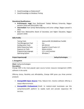 paragfresherselenium resume | DOC