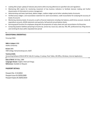 Ravi Kumar - Resume updated on 01.02.2015