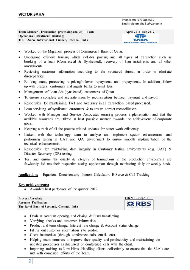 Resume-VICTOR - Final | DOCX | Business Banking & Finance | Business