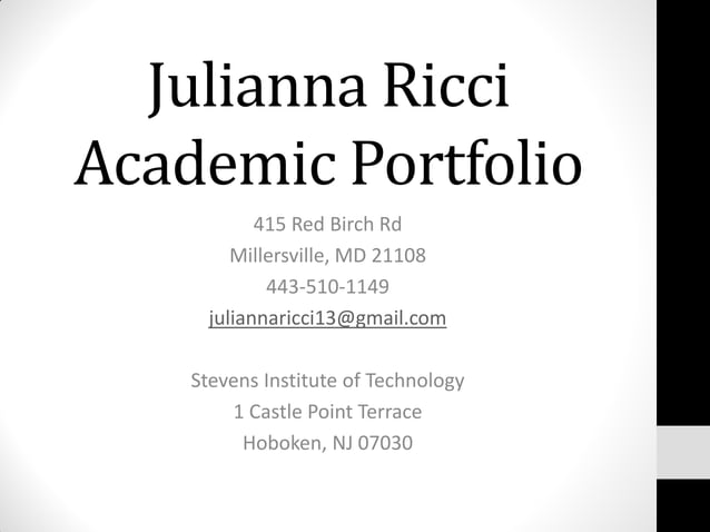 Julianna Ricci Portfolio 2016 | PPT