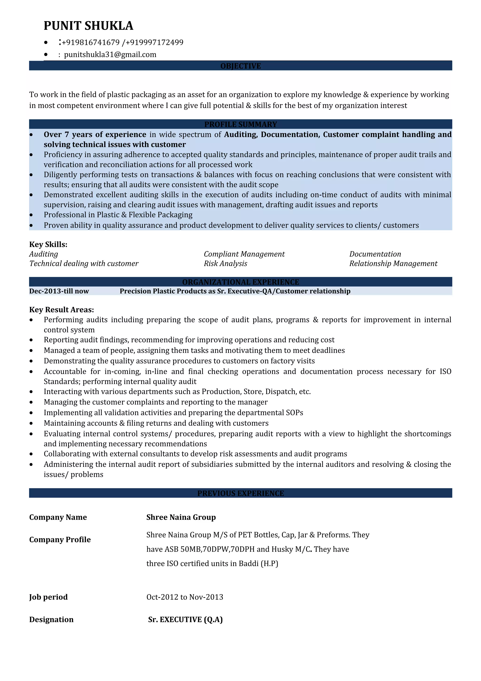 updated resume Punit | PDF