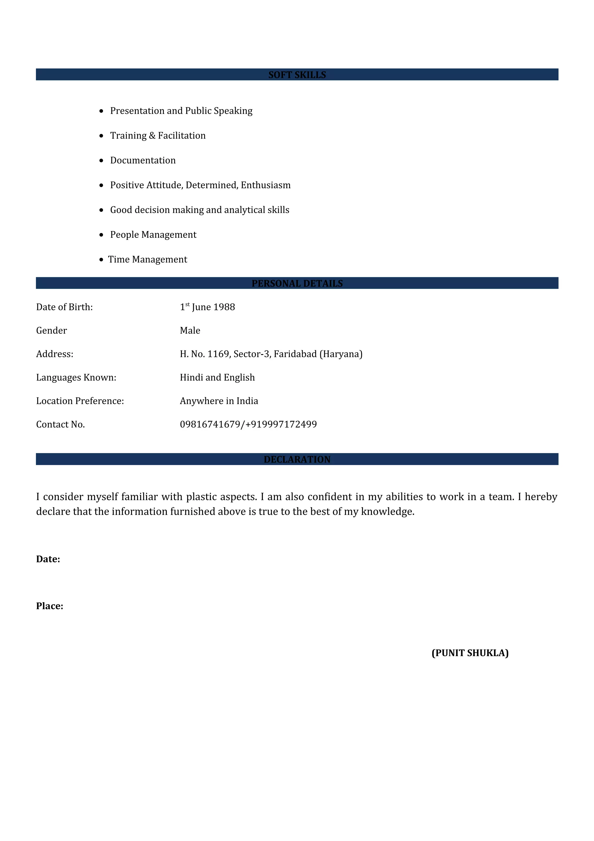 updated resume Punit | PDF