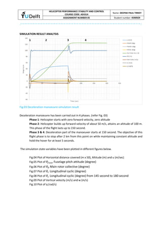 3DoF Helicopter Trim , Deceleration manouver simulation, Stability | PDF