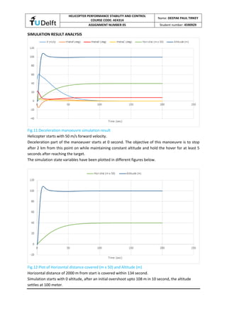 3DoF Helicopter Trim , Deceleration manouver simulation, Stability | PDF