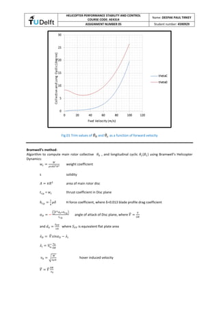 3DoF Helicopter Trim , Deceleration manouver simulation, Stability | PDF