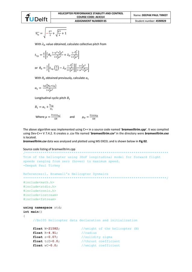 3DoF Helicopter Trim , Deceleration manouver simulation, Stability | PDF | Radio Control ...
