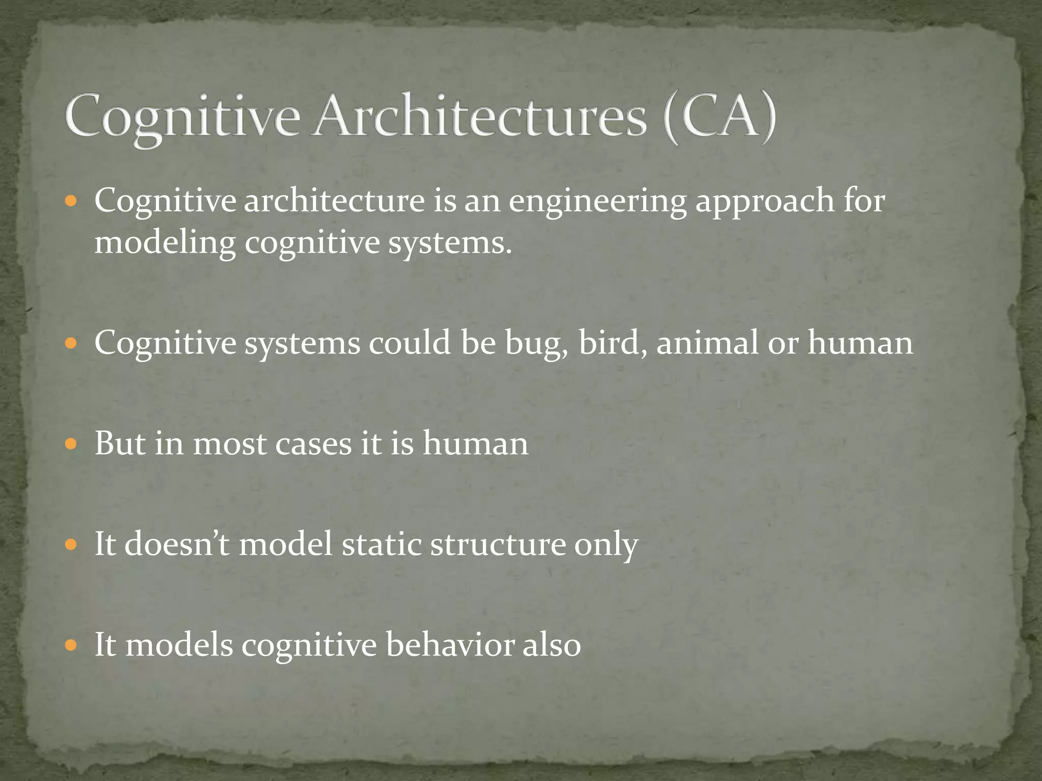 Cognitive Architectures - Research Circle | PPT