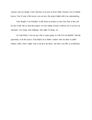 service learning reflective journal | DOCX