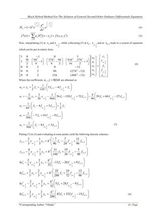 Block Hybrid Method for the Solution of General Second Order Ordinary ...