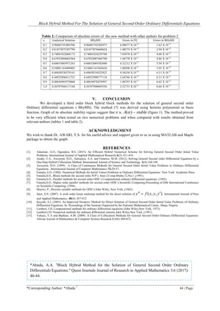 Block Hybrid Method for the Solution of General Second Order Ordinary ...