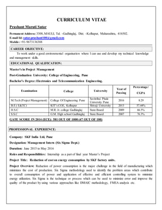 prashant resume | PDF