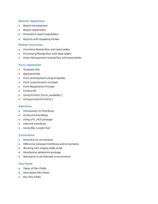 Oracle Apps Technical Syllabus | DOCX