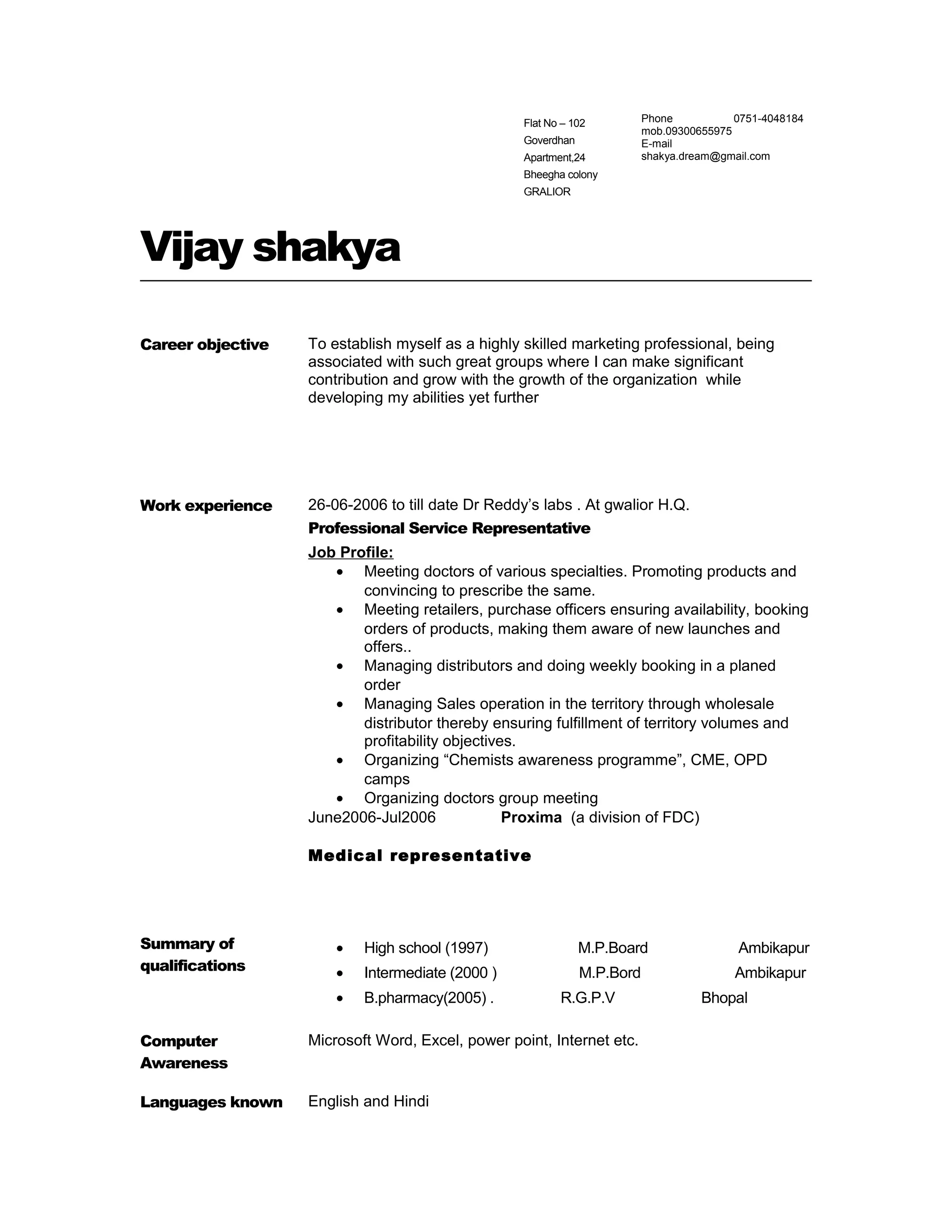 CV VIJAY SHAKYA | DOC