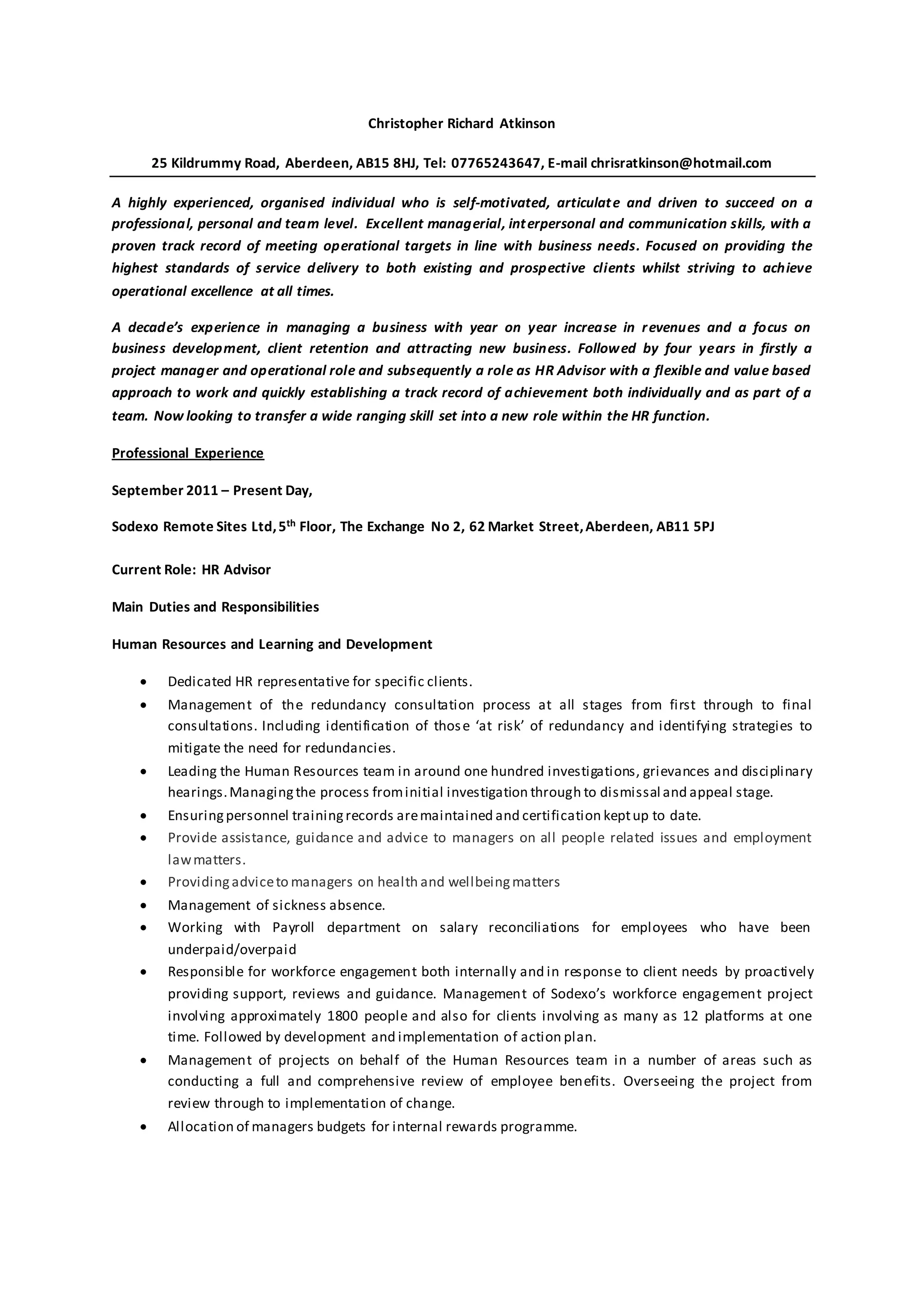 Christopher Richard AtkinsonCV | DOCX