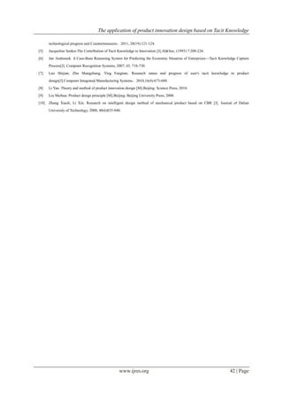The application of product innovation design based on Tacit Knowledge | PDF