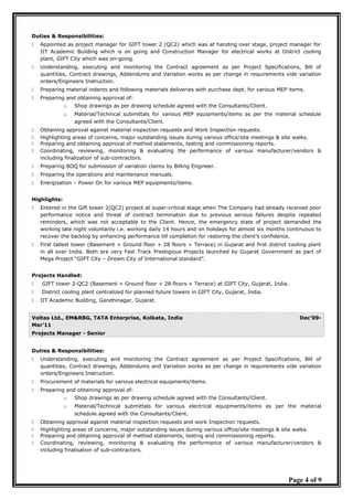 RV Resume updated Mar'16 | DOC | Civil Engineering Industry | Industries