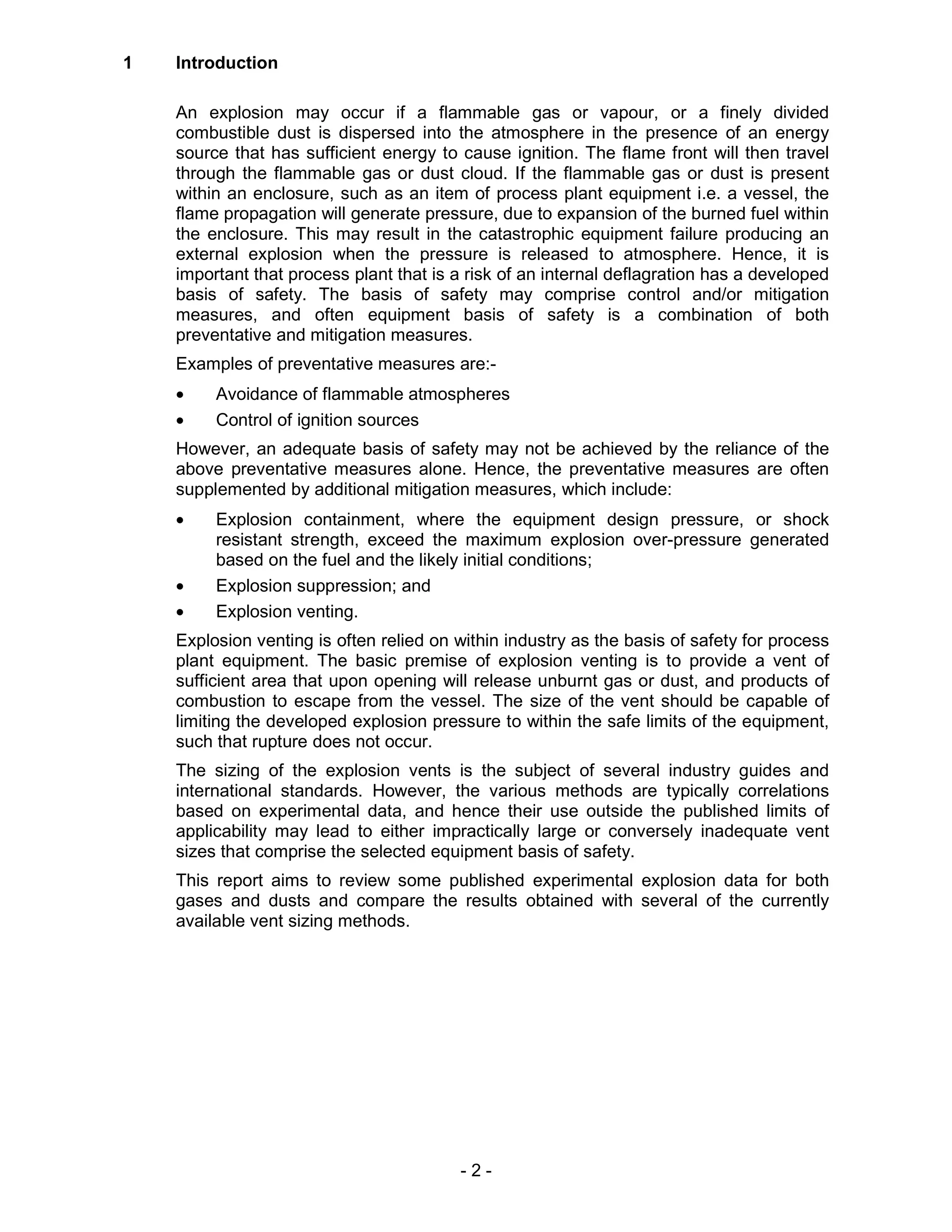 Dust explosion sizing comparison | PDF