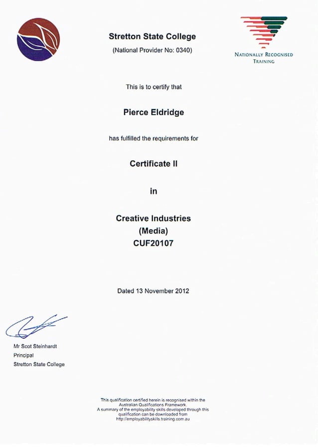 Certificate II in Creative Industries (Media)1 | PDF