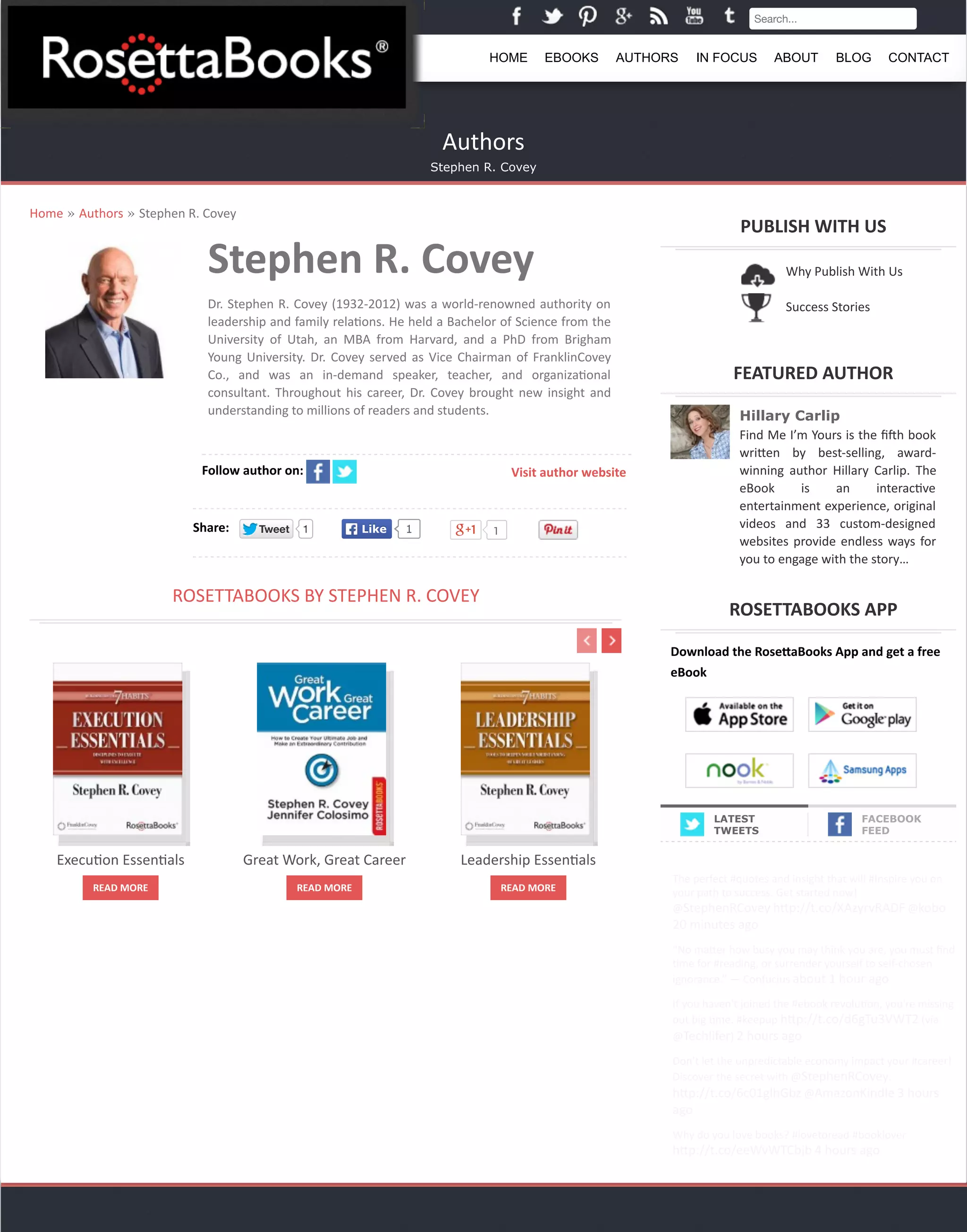 Stephen R. Covey - eBooks, Biography - RosettaBooks® | PDF | Publishing ...