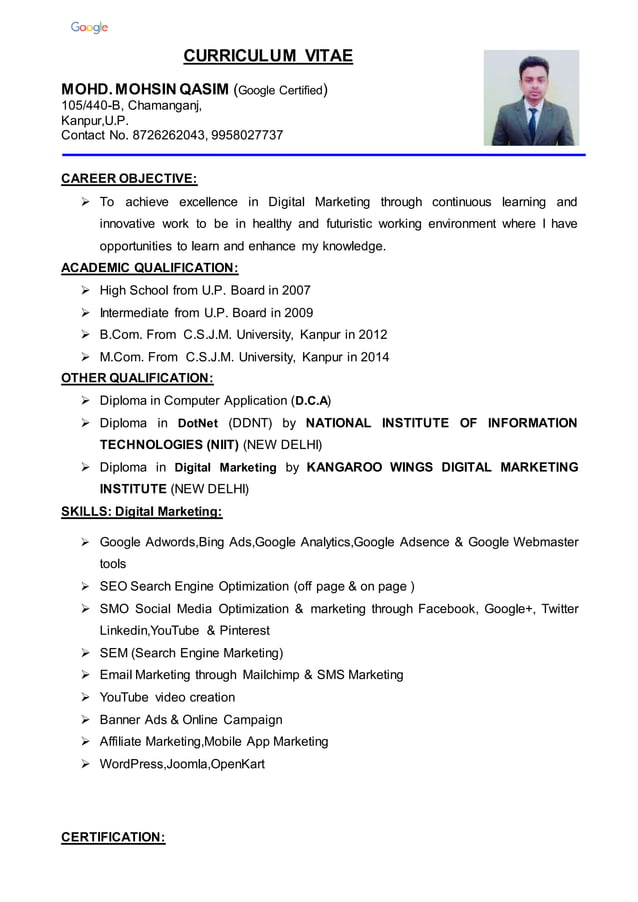 Mohsin Qasim Resume | PDF