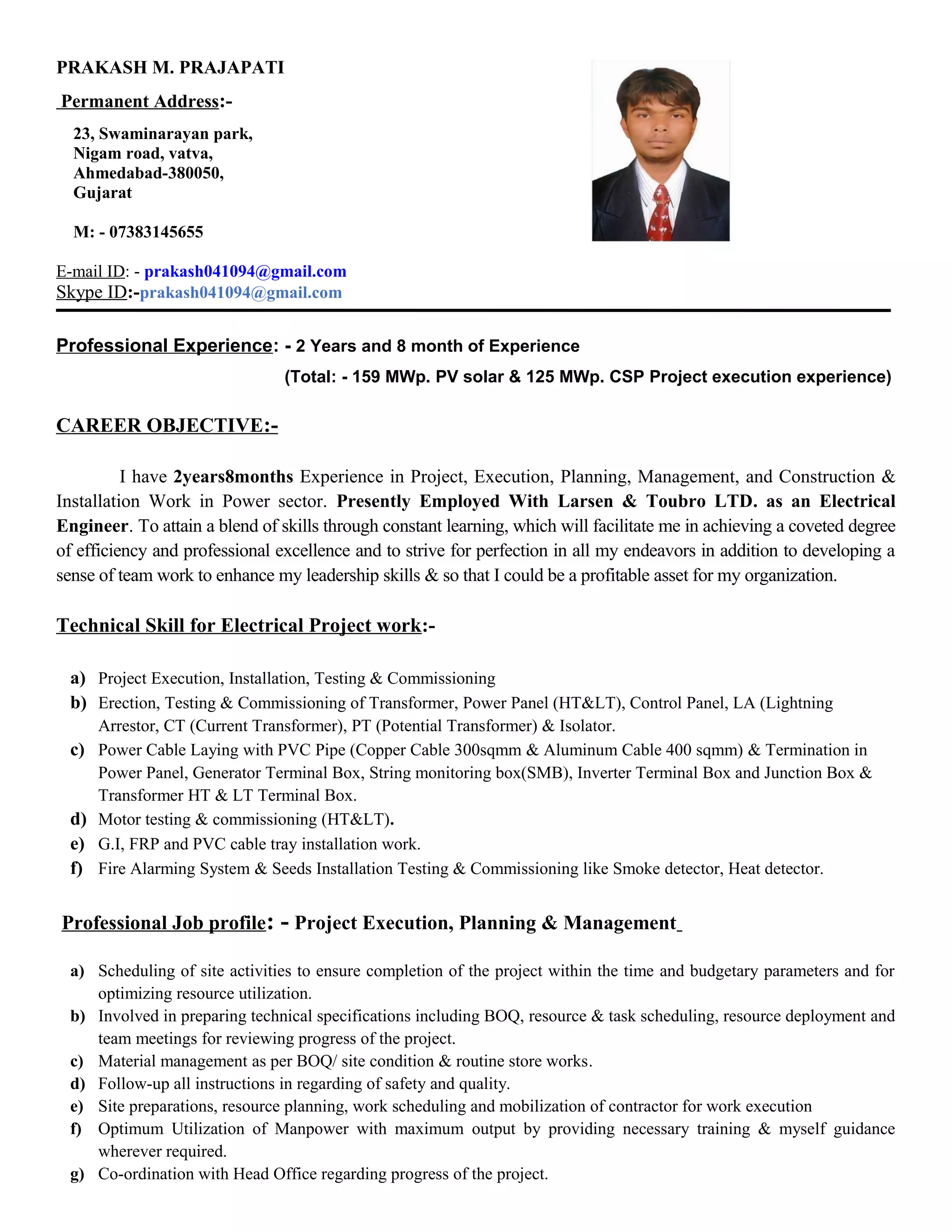 Prakash Resume (D) | PDF | Free Download