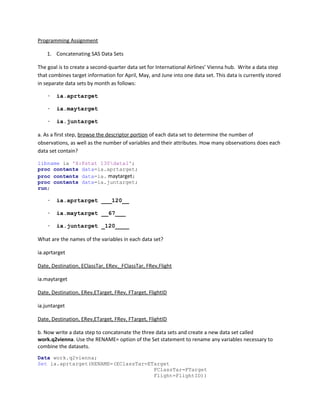 SAS writing example | DOC