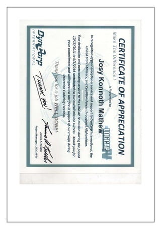 Dyncorp Experience Certificate | DOCX