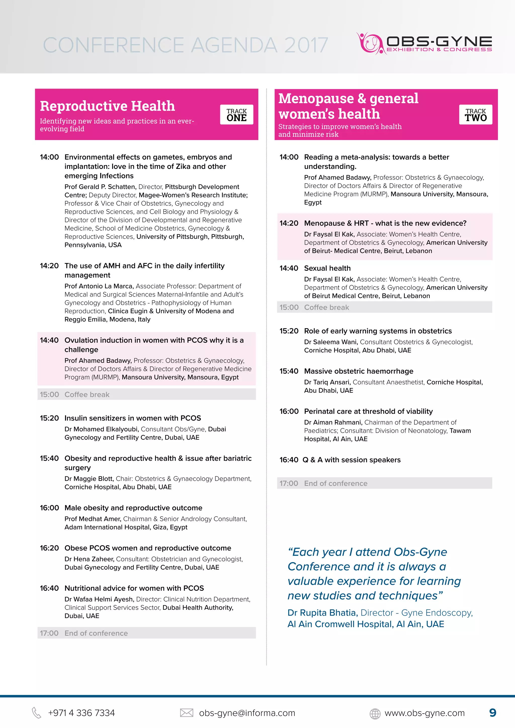 obsgyne - conference - A4 - 16pp - Feb16 | PDF