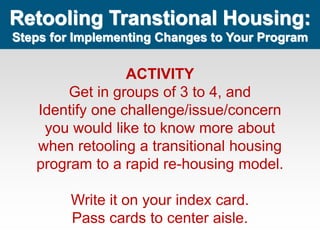 Retooling Transitional Housing: Steps for Implementing Changes to Your ...