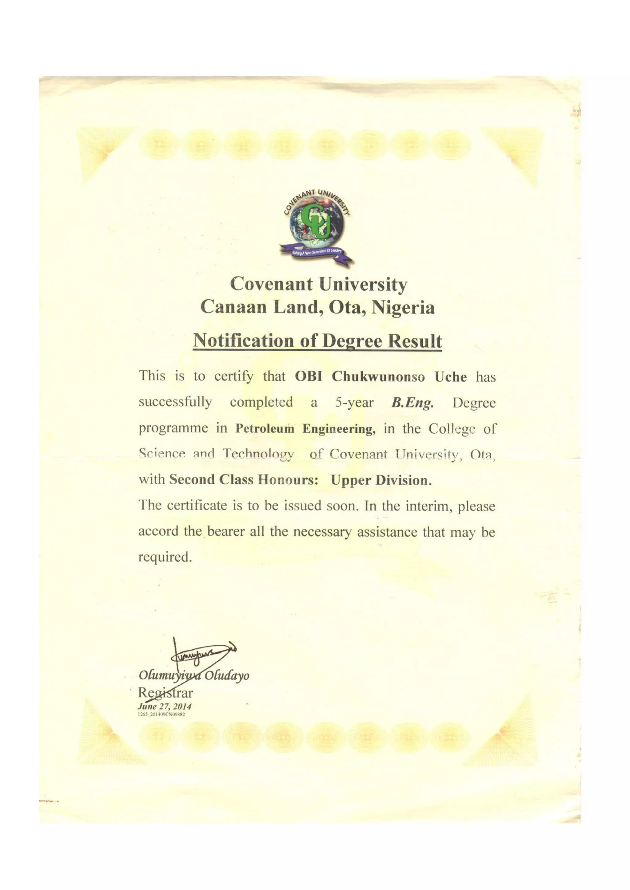 Nonso Statement of Result | PDF