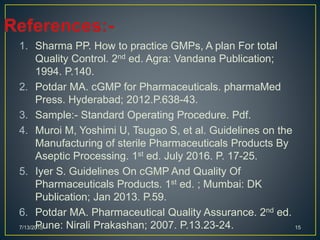 Sterile Pharmaceutical Products seminar | PPTX