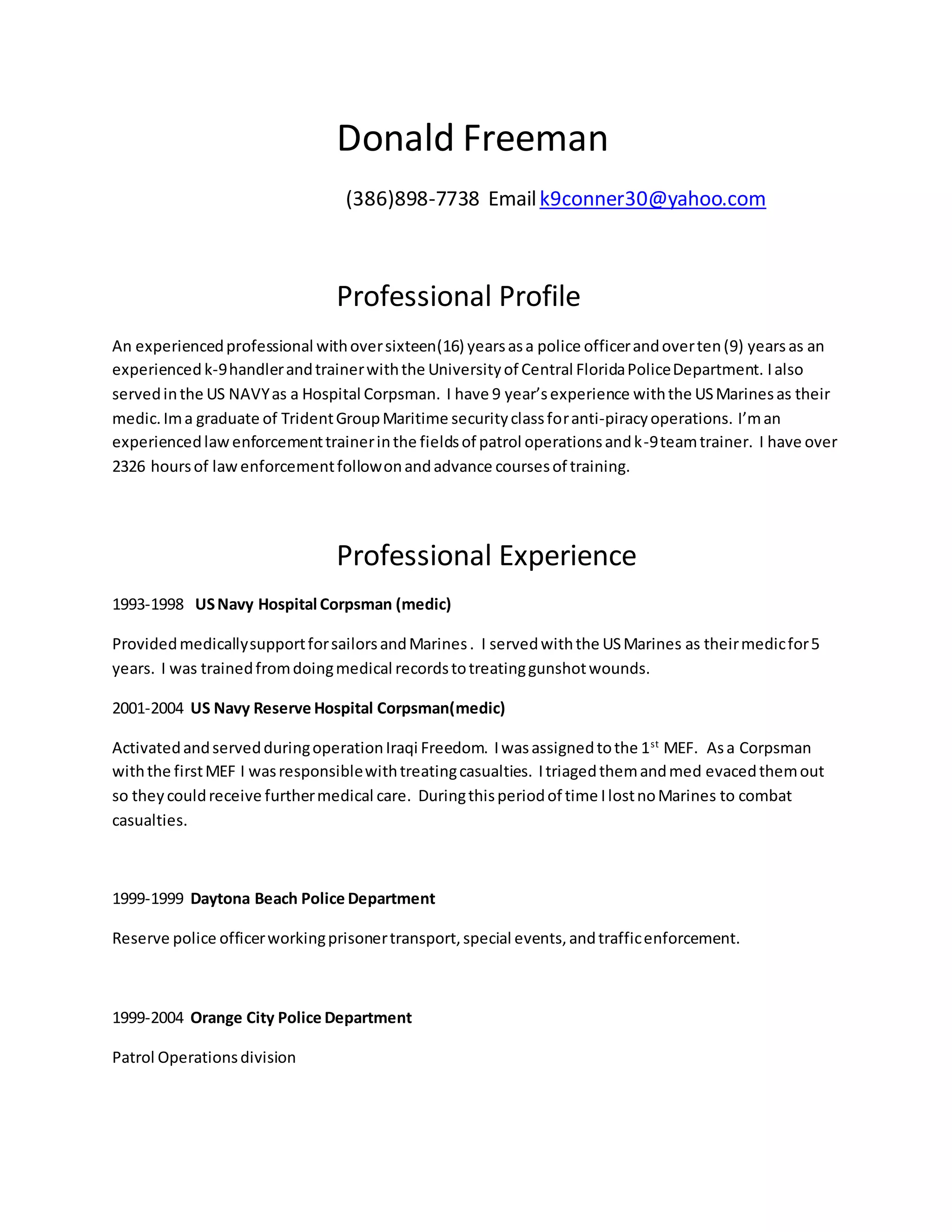 freeman resume | PDF