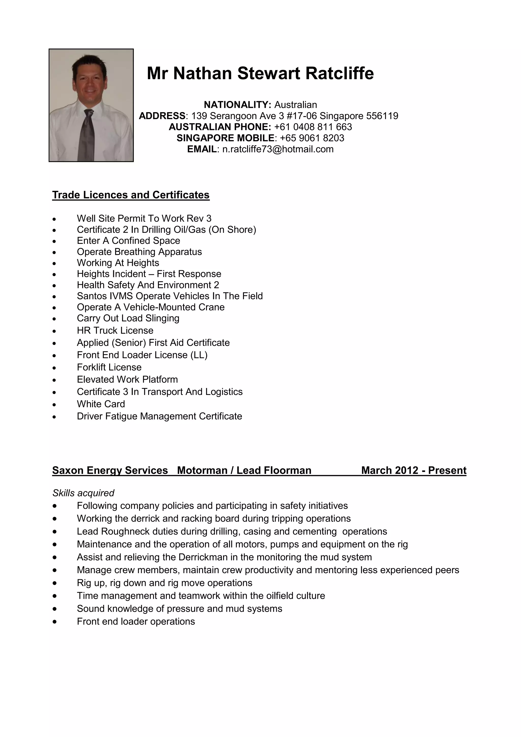 Nathan Ratcliffe CV | PDF