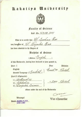 Sushma's Bachelor Degree | PDF