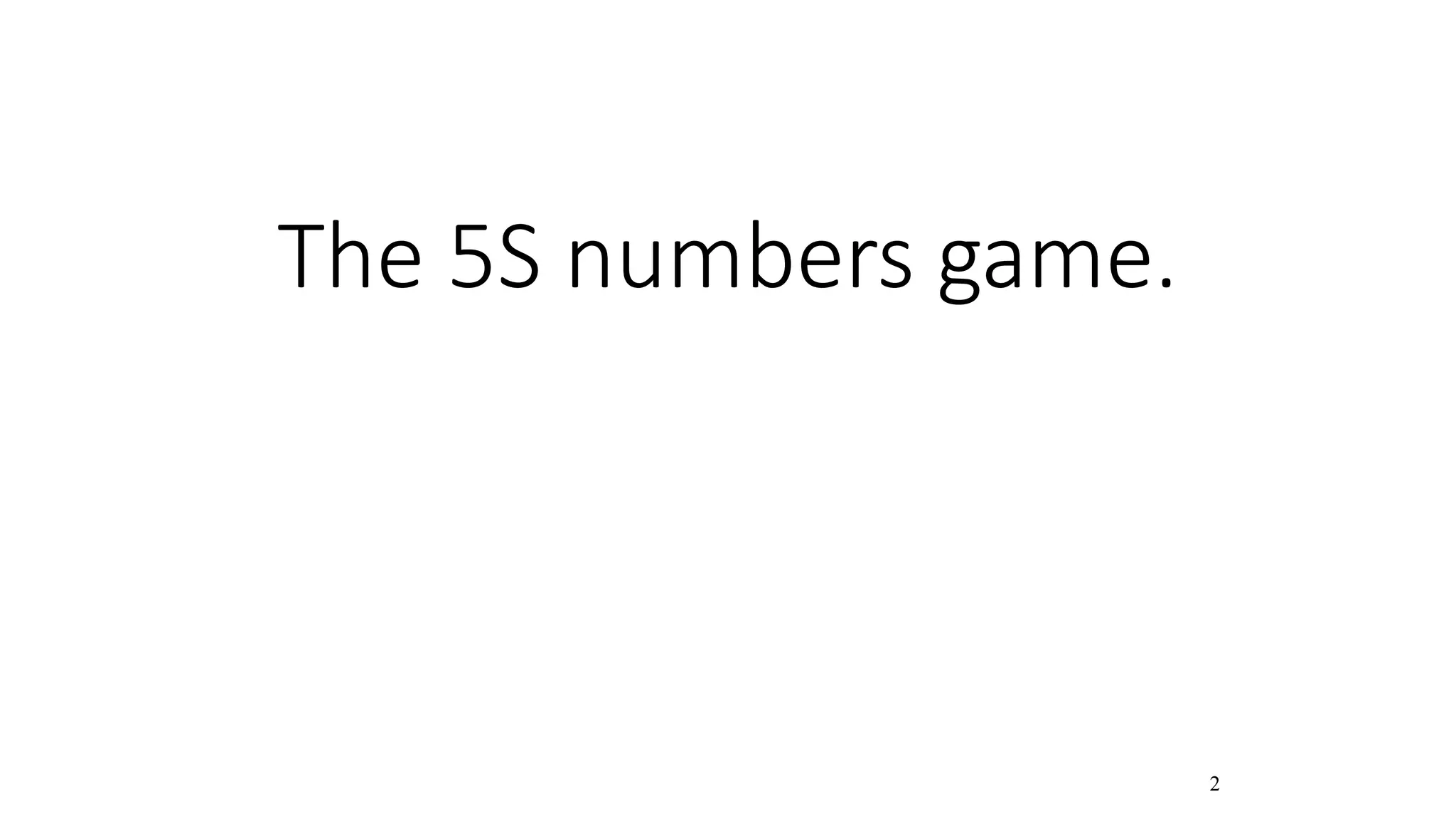5S Numbers Game | PPTX