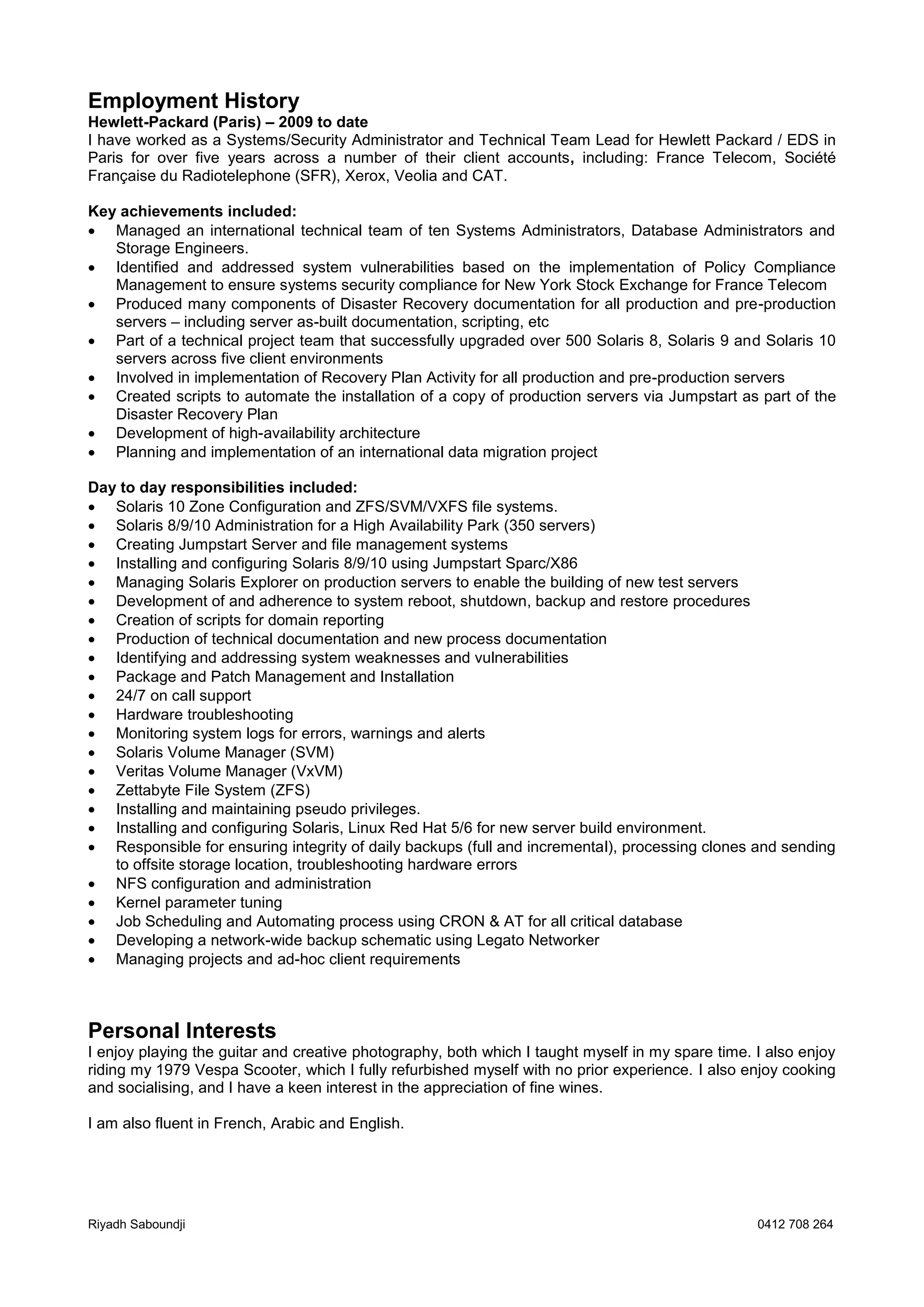 Résumé Riyadh saboundji | PDF