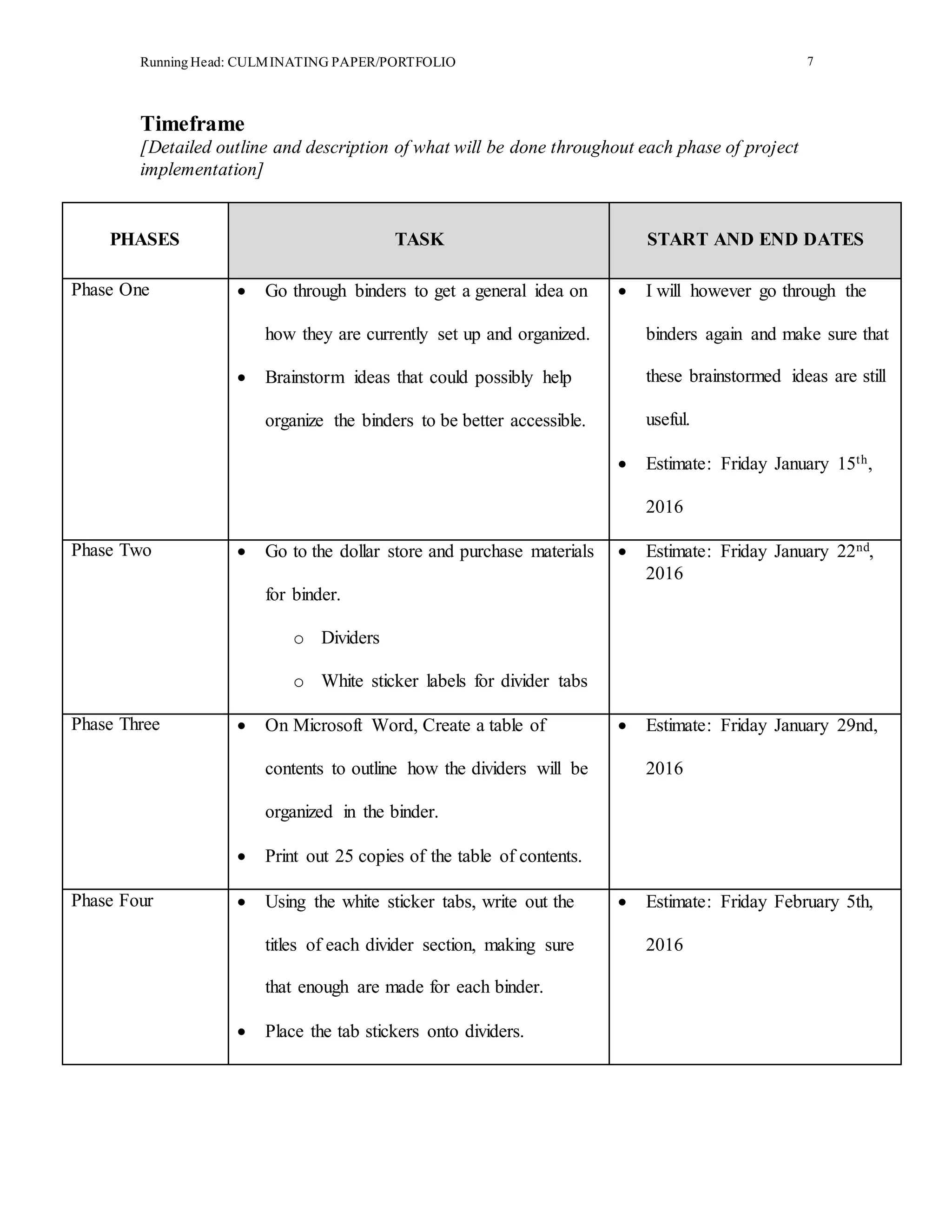 Culminating Project Proposal - Paper | DOCX