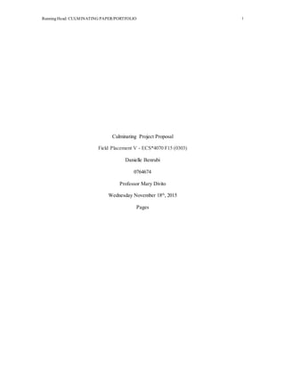 Culminating Project Proposal - Paper | DOCX