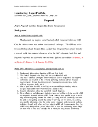 Culminating Project Proposal - Paper | DOCX
